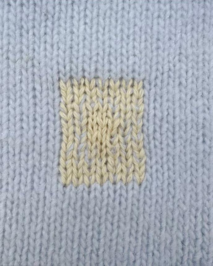 Swiss darning on midweight knit. – Cloth.Work
